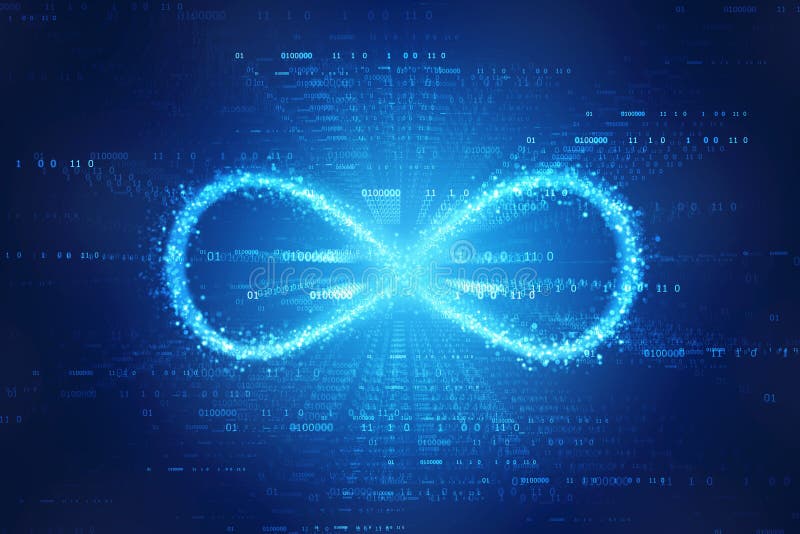Symbole D'infini à L'arrière-plan Numérique Binaire Illustration Stock - Illustration du cercle ...