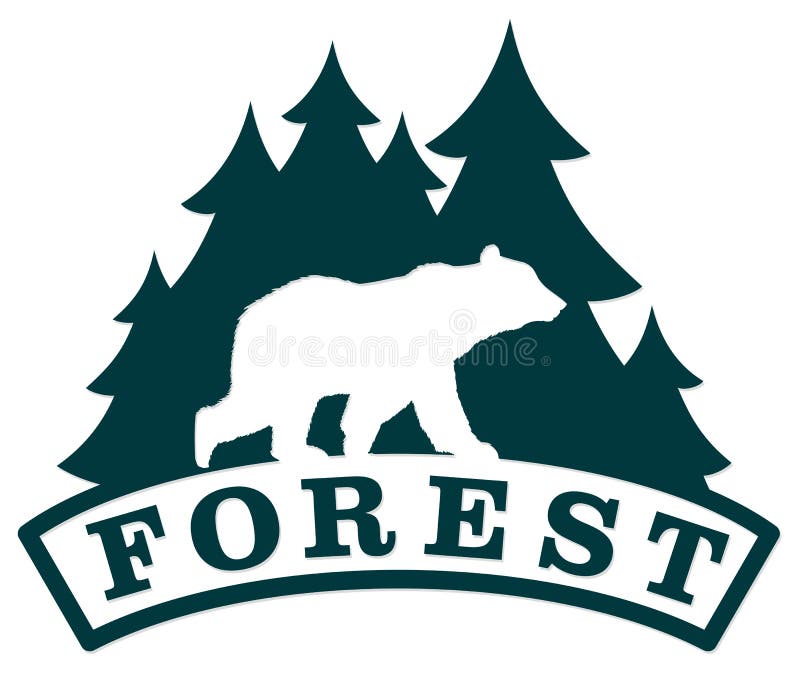 Symbole D'ours Avec La Forêt Illustration de Vecteur - Illustration du ...