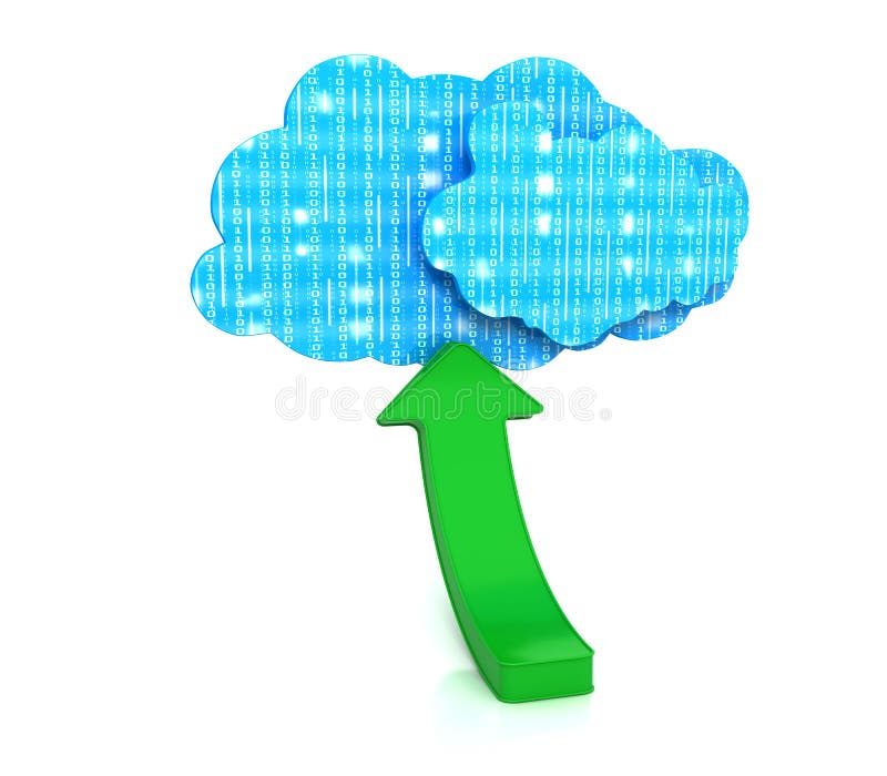 Symbole De Calcul De Nuage Avec Le Code Binaire Illustration Stock ...