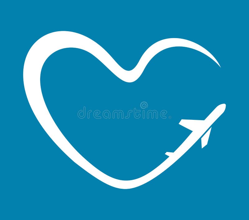 Symbole de coeur d'avion illustration stock. Illustration du silhouette ...