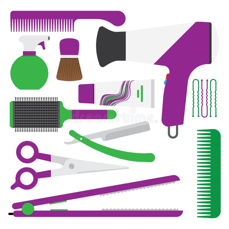 Symbole De Coiffure Ensemble D'accessoires Pour Des Cheveux ...