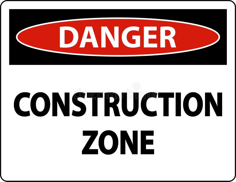 Symbole De La Zone De Construction De Danger Sur Fond Blanc ...