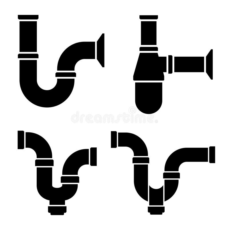 Symbole De Noir De Siphon D'airtrap De Canalisation Illustration de ...