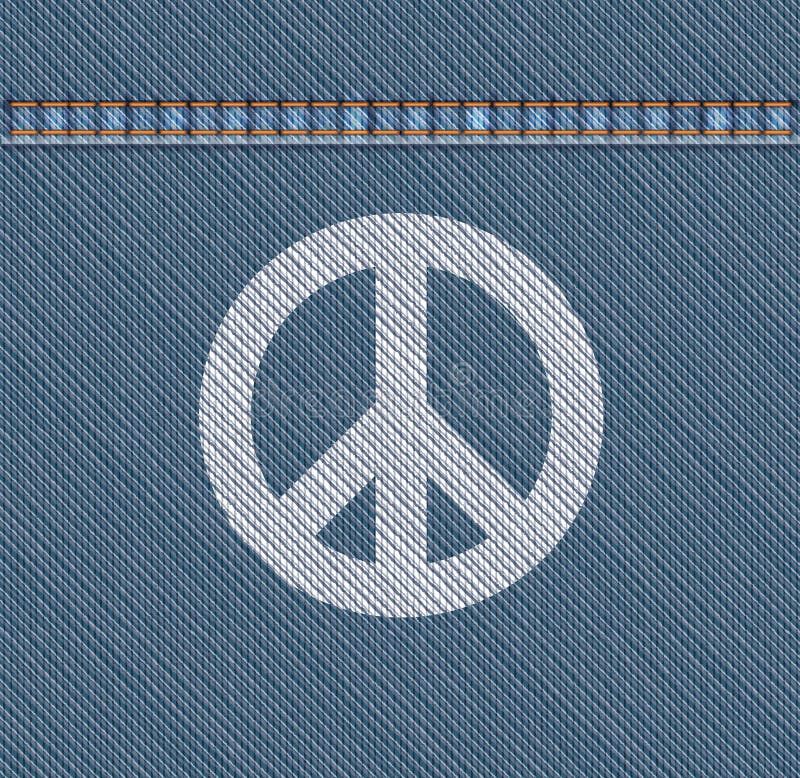 Symbole De Pacifisme Sur Le Denim Illustration de Vecteur ...