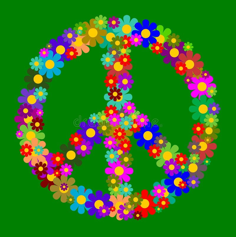 Symbole de paix floral illustration de vecteur. Illustration du milieux ...