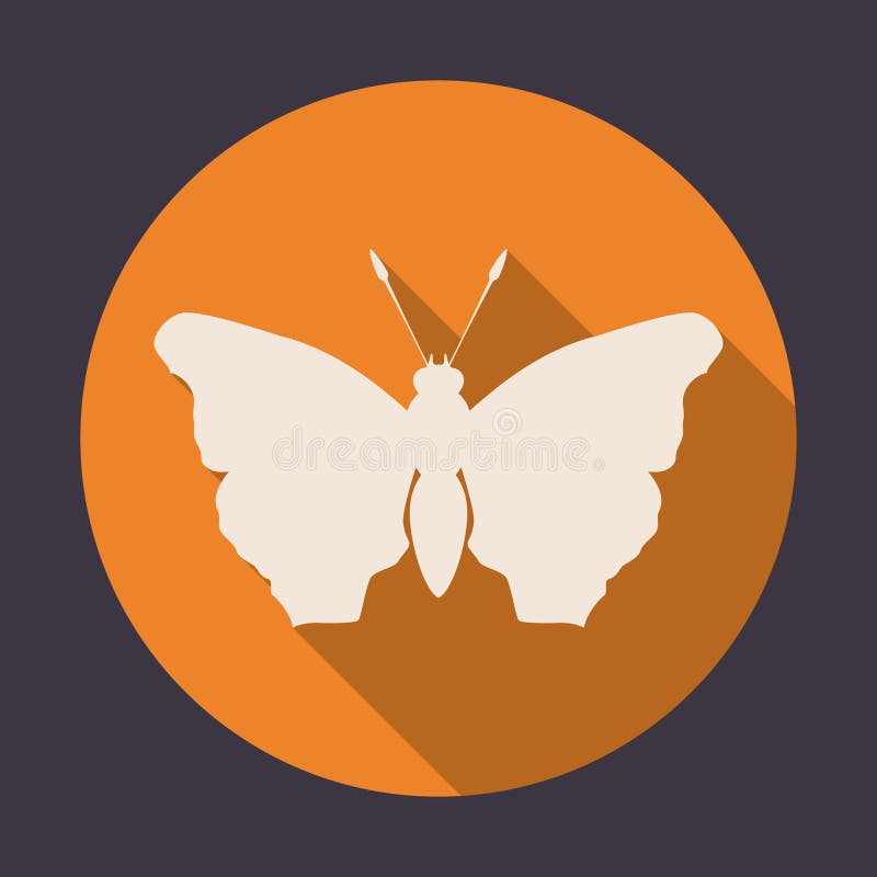 Symbole De Papillon Sur L'icône Ronde Illustration Stock - Illustration ...