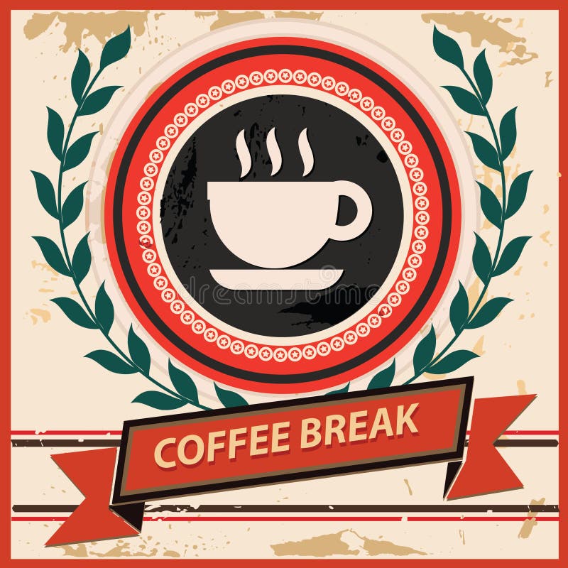 Symbole De Pause-café, Style De Vintage Illustration Stock ...