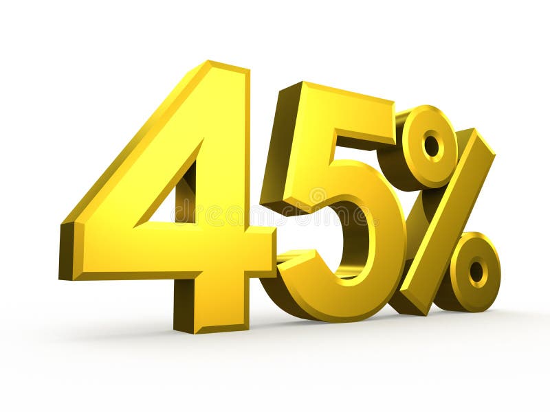 Symbole De Quarante-cinq Pour Cent Sur Le Fond Blanc Illustration Stock ...