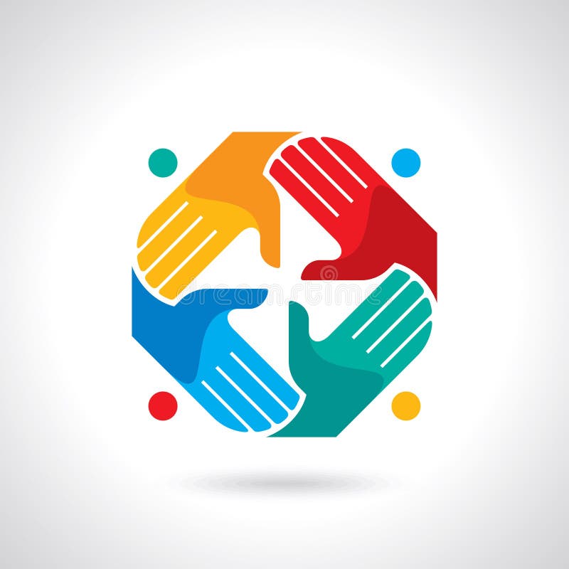 Symbole De Travail D'équipe. Mains Multicolores Illustration de Vecteur ...
