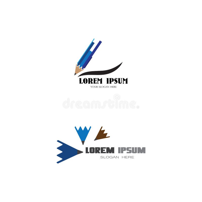 Dessin De Symbole Vectoriel De Logo De Crayon Illustration de Vecteur ...