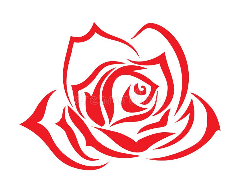 Symbole De Vecteur De Tatouage De Fleur De Rose Illustration de Vecteur ...