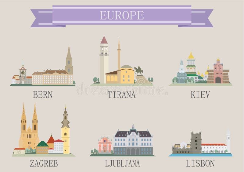 Symbole De La Ville. Europe Illustration de Vecteur - Illustration du ...