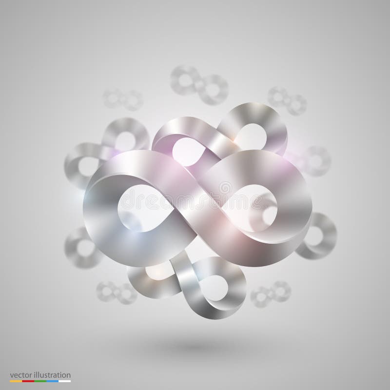 Symbole De L'infini 3D Fond Abstrait De Maths Illustration de Vecteur ...