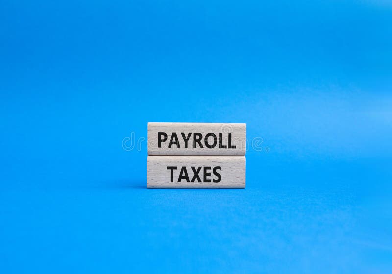 Symbole Des Taxes De Paie Concept Mot Charges Sociales Sur Blocs De