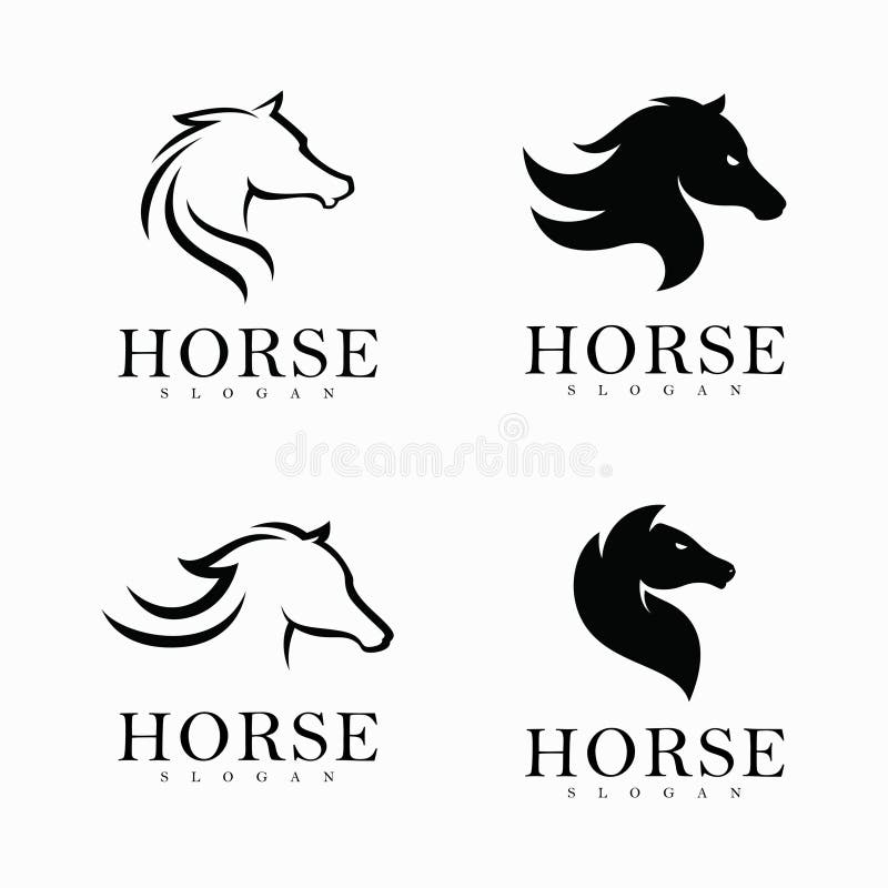 Symbole Du Logo Du Cheval Abstrait Dessin Vectoriel Illustration de ...