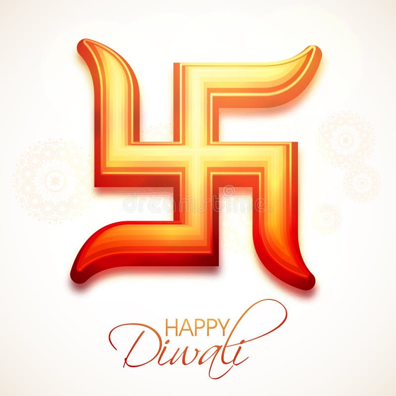 Symbole Du Svastika 3D Pour Diwali Heureux Illustration Stock ...