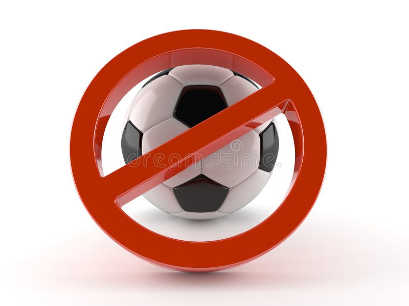 Symbole Interdit Avec Du Ballon De Football Illustration Stock ...