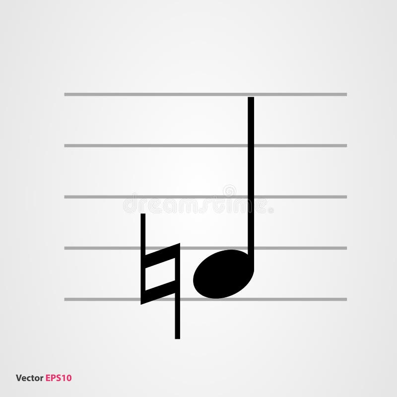 Symbole Musical Naturel Avec La Note Quarte Illustration Stock ...