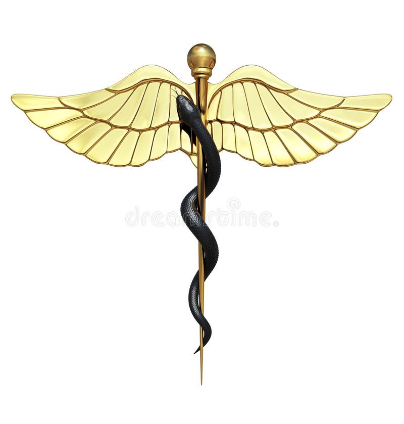 Symbole Médical De Caducée Et Serpent Noir Illustration Stock - Illustration du reptile, vert ...