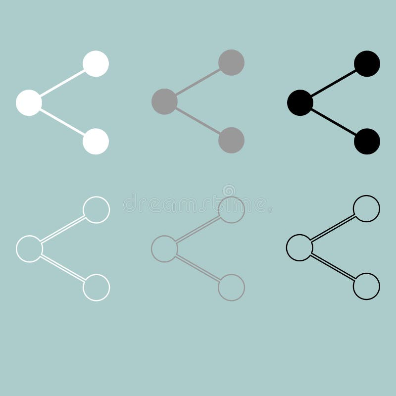 Symbole Pour Partager L'icône Noire Grise Blanche Illustration de ...