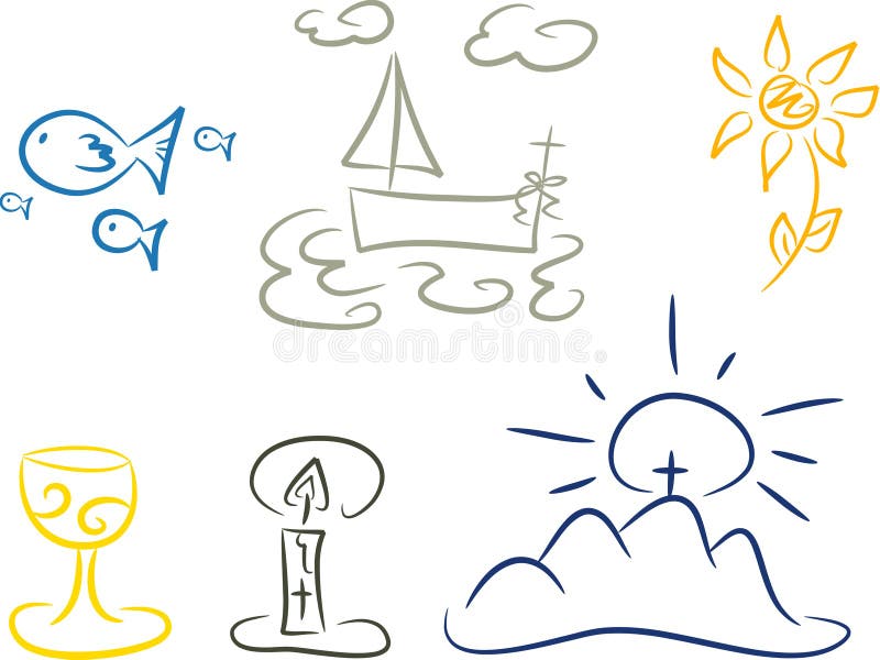 Symbolen Van Het Christendom Vector Illustratie - Illustration of ...