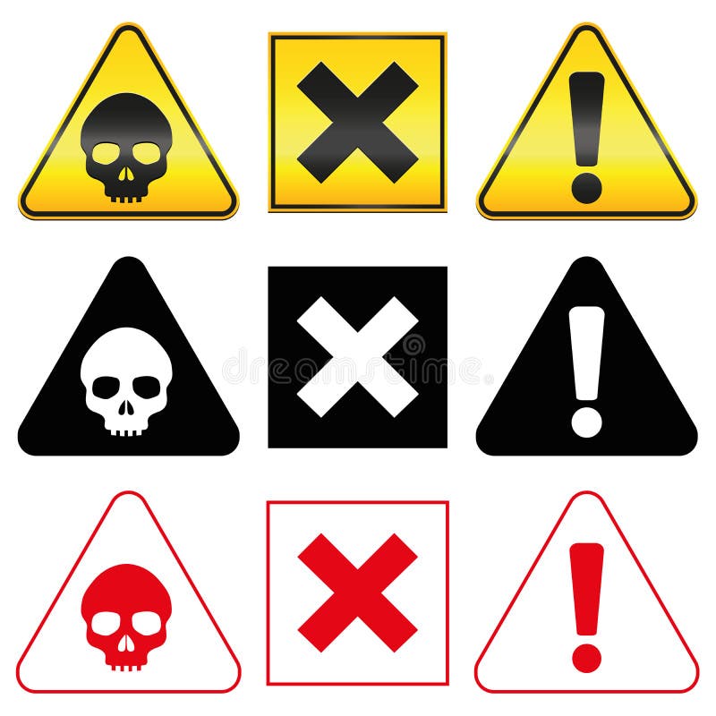 Symboles D'avertissement De Danger De Risque Illustration de Vecteur ...