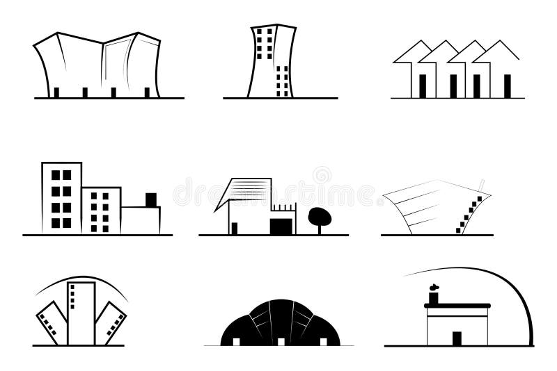 Symboles d'immeubles illustration de vecteur. Illustration du graphisme ...