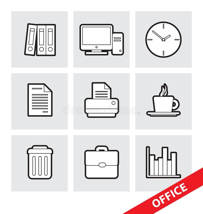 Symboles De Bureau De Vecteur Illustration de Vecteur - Illustration du ...