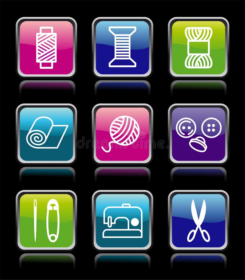 Symboles De Couture Et De Couture Illustration de Vecteur ...
