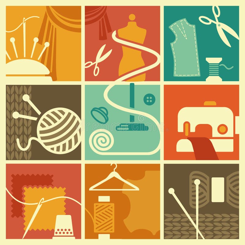 Symboles De Couture Et De Couture Stock Illustrations, Vecteurs ...