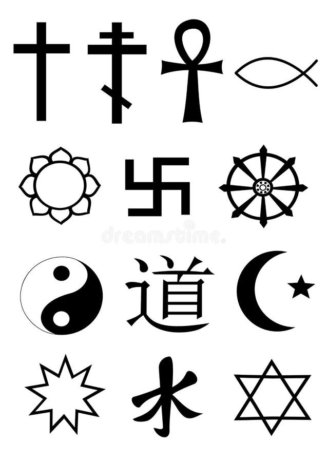 Symboles Religieux, Rendu Vectoriel Net Et Précis, à Utiliser Comme ...