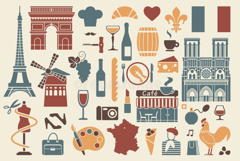 Symboles des Frances illustration stock. Illustration du raisins - 39501369