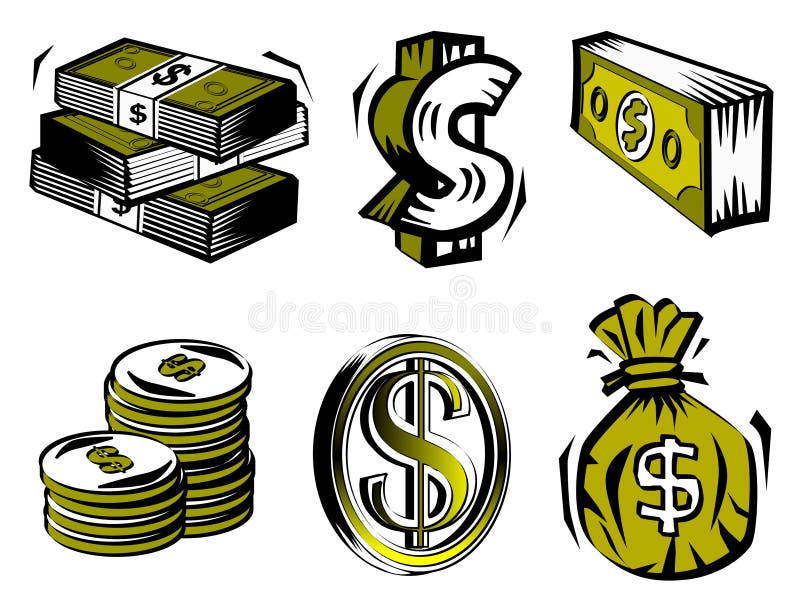 Symboles du dollar illustration stock. Illustration du trésor - 1359389