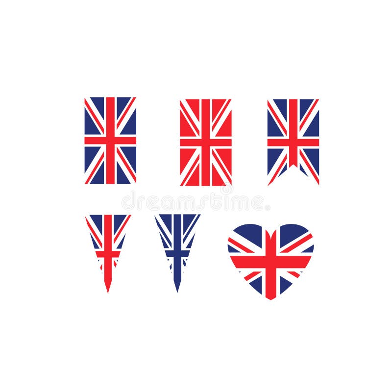 Drapeaux D'ensemble De Symboles Du Royaume-Uni Illustration de Vecteur ...