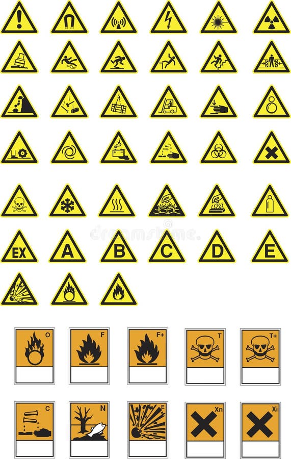 Symboles Et Avertissements De Risque Illustration de Vecteur ...