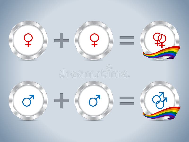 Symboles Homosexuels Et De Lesbienne Illustration De Vecteur