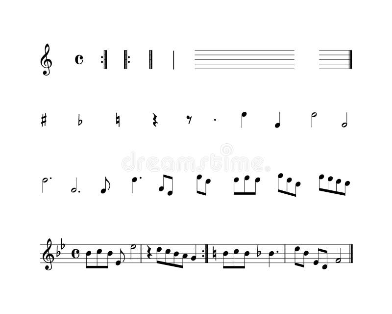 Symboles musicaux illustration de vecteur. Illustration du musicien ...