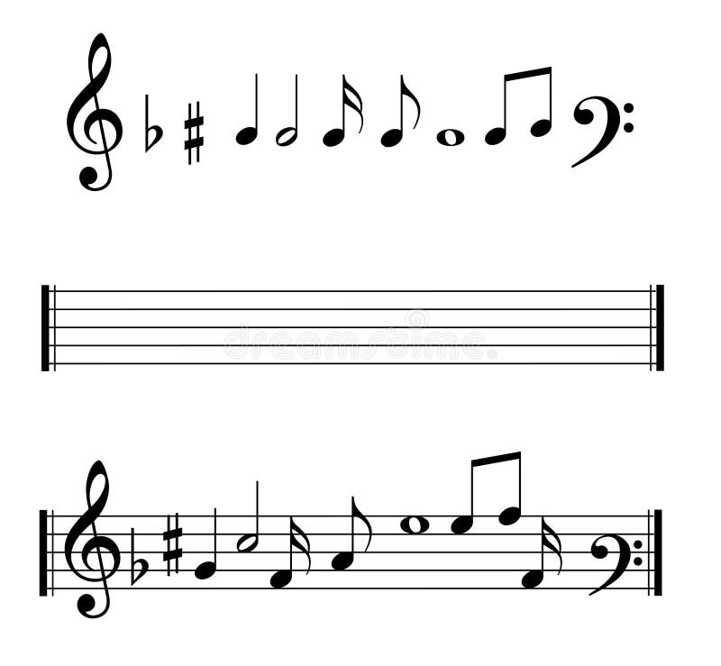 Feuille De Musique A4 Avec La Barre De Note Avec La Clef Triple Sur Le ...