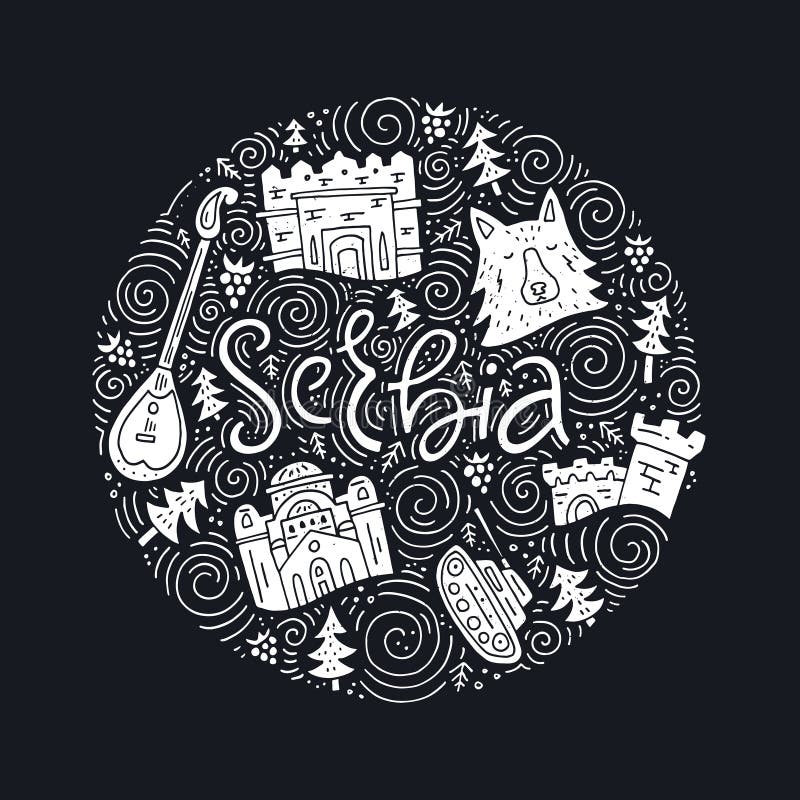 Symboles serbes Vectorn illustration de vecteur. Illustration du baie ...
