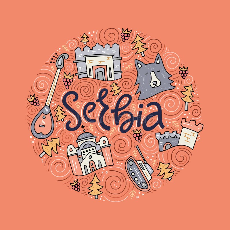 Symboles serbes Vectorn illustration de vecteur. Illustration du baie ...