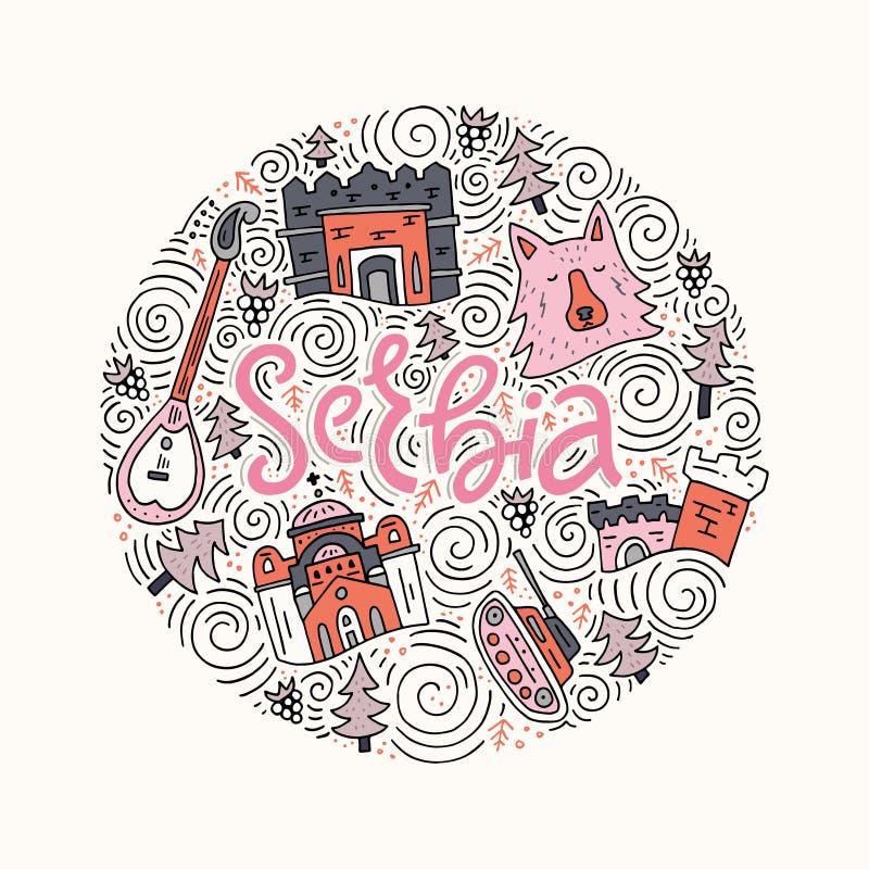 Symboles serbes Vectorn illustration de vecteur. Illustration du baie ...