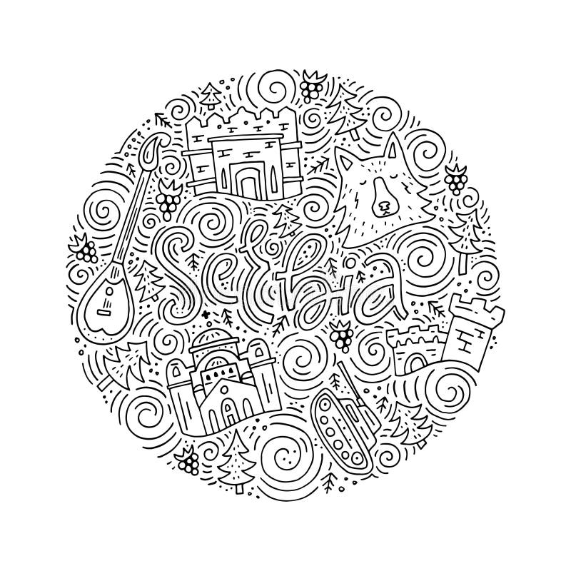 Symboles serbes Vectorn illustration de vecteur. Illustration du baie ...