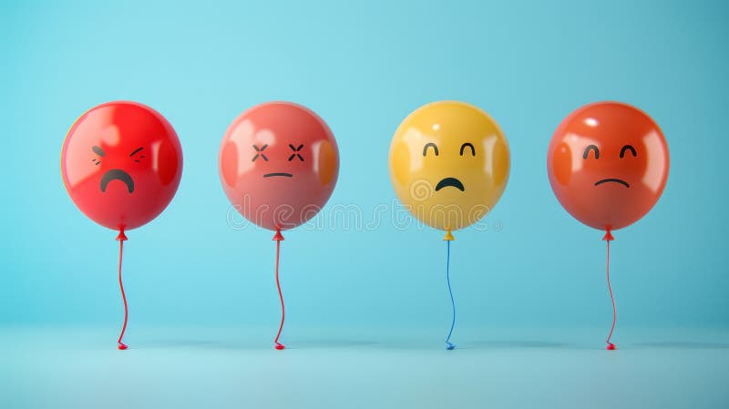 Symbolic Balloons Representing the Complexity of Human Emotions Stock ...