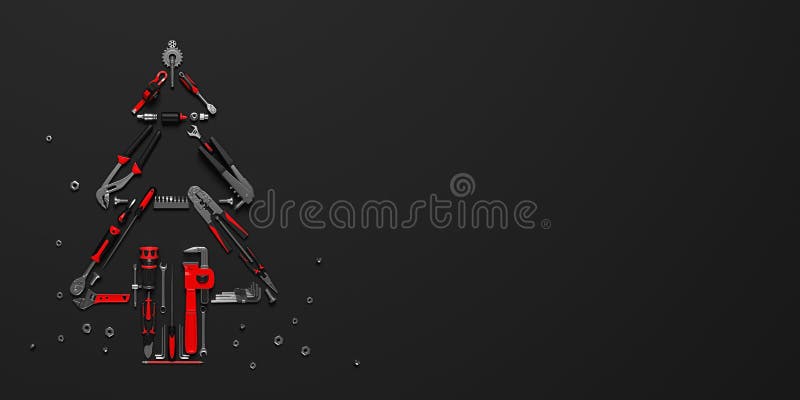 A Symbolic Christmas Tree Made of Construction Tools. Stock ...