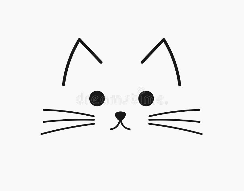 Symbolic cute cat face stock vector. Illustration of shape - 186966799