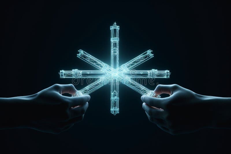 Symbolic Design Featuring Hands Reaching Towards Stock Illustration ...