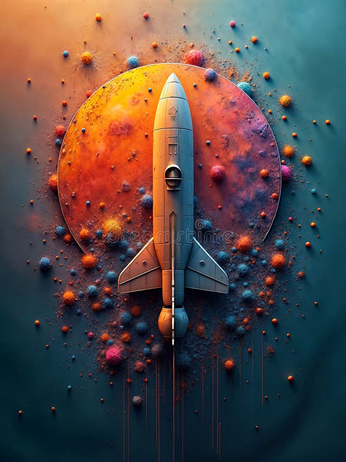 Symbolic Digital Art Representation of Aerospace Rockets Interplanetary ...
