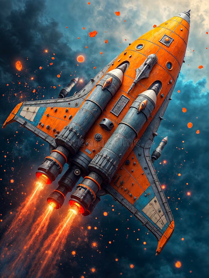 Symbolic Digital Art Representation of Aerospace Rockets Interplanetary ...