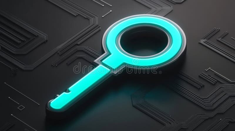 A Symbolic Digital Image of a Magnifying Glass Representing Search and ...