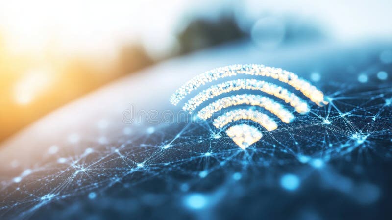 The Symbolic Digital Wireless Network Technology Connection Symbolizes Stock Illustration ...